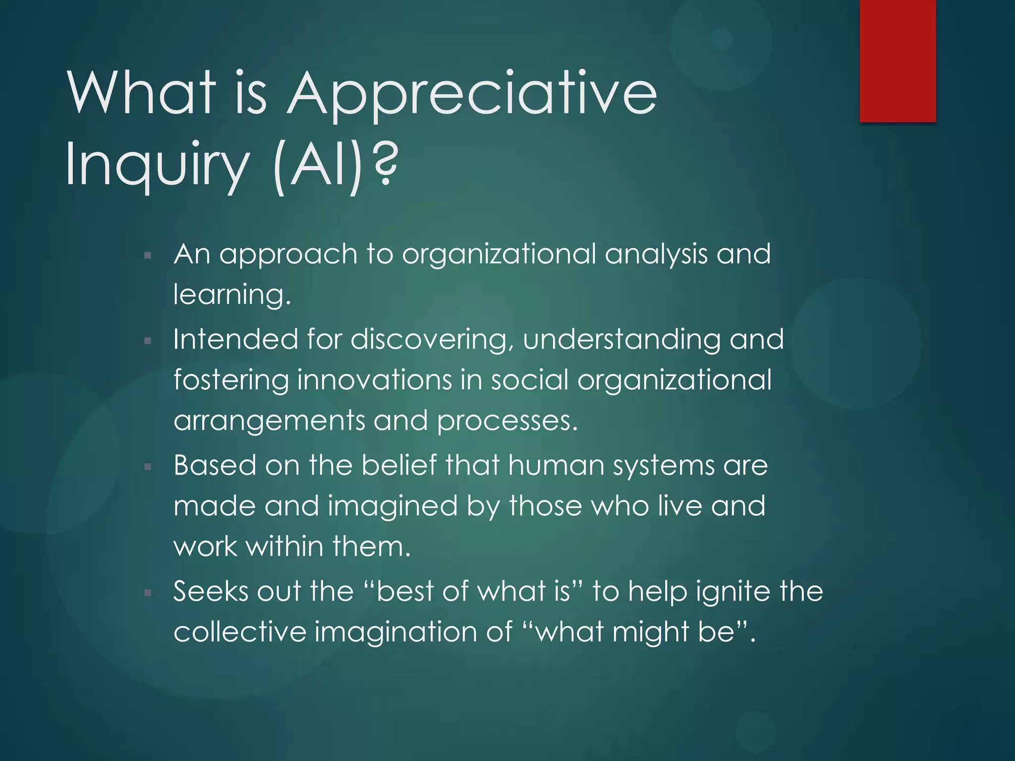 Change management and organization development appreciative enquiry | PPT