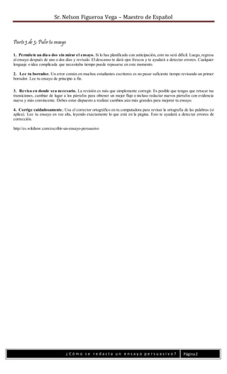 Cómo escribir un ensayo persuasivo | DOCX | Educational Assessment ...