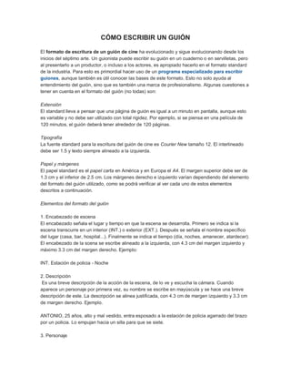 Cómo escribir un guión | PDF