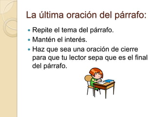 Cómo escribir un párrafo de cinco líneas. | PPT