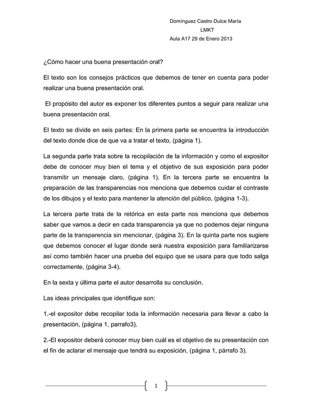 Cómo Hacer Una Buena Presentación Oral Pdf Descarga Gratuita