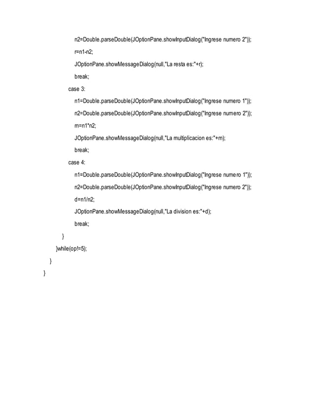 Cómo hacer una calculadora en java | PDF