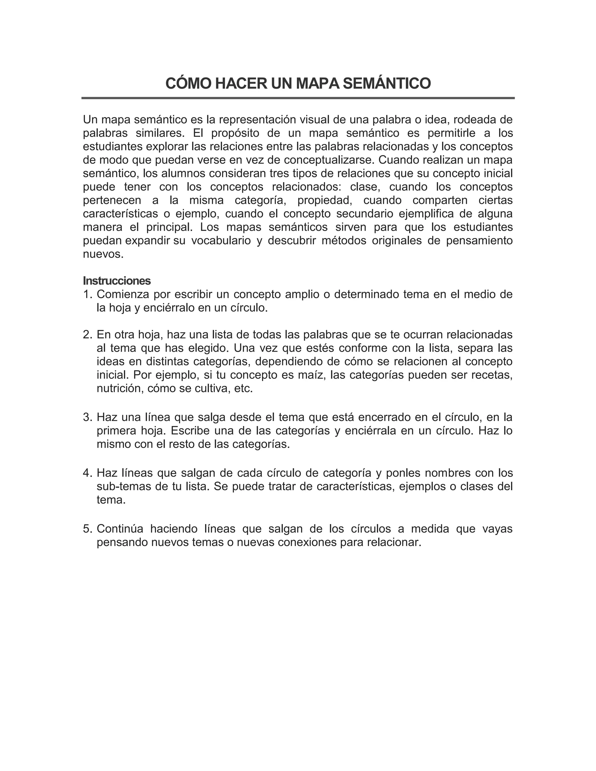 Cómo hacer un mapa semántico | DOCX