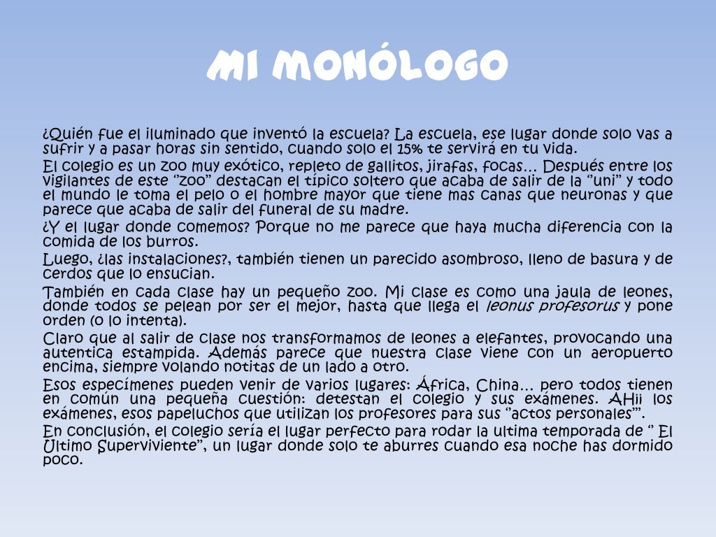 Cómo hacer un monólogo