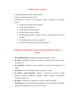 ¿Cómo organizar una vigilia? | PDF