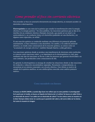 Cómo prender un foco de 60 watts sin corriente eléctrica | DOCX
