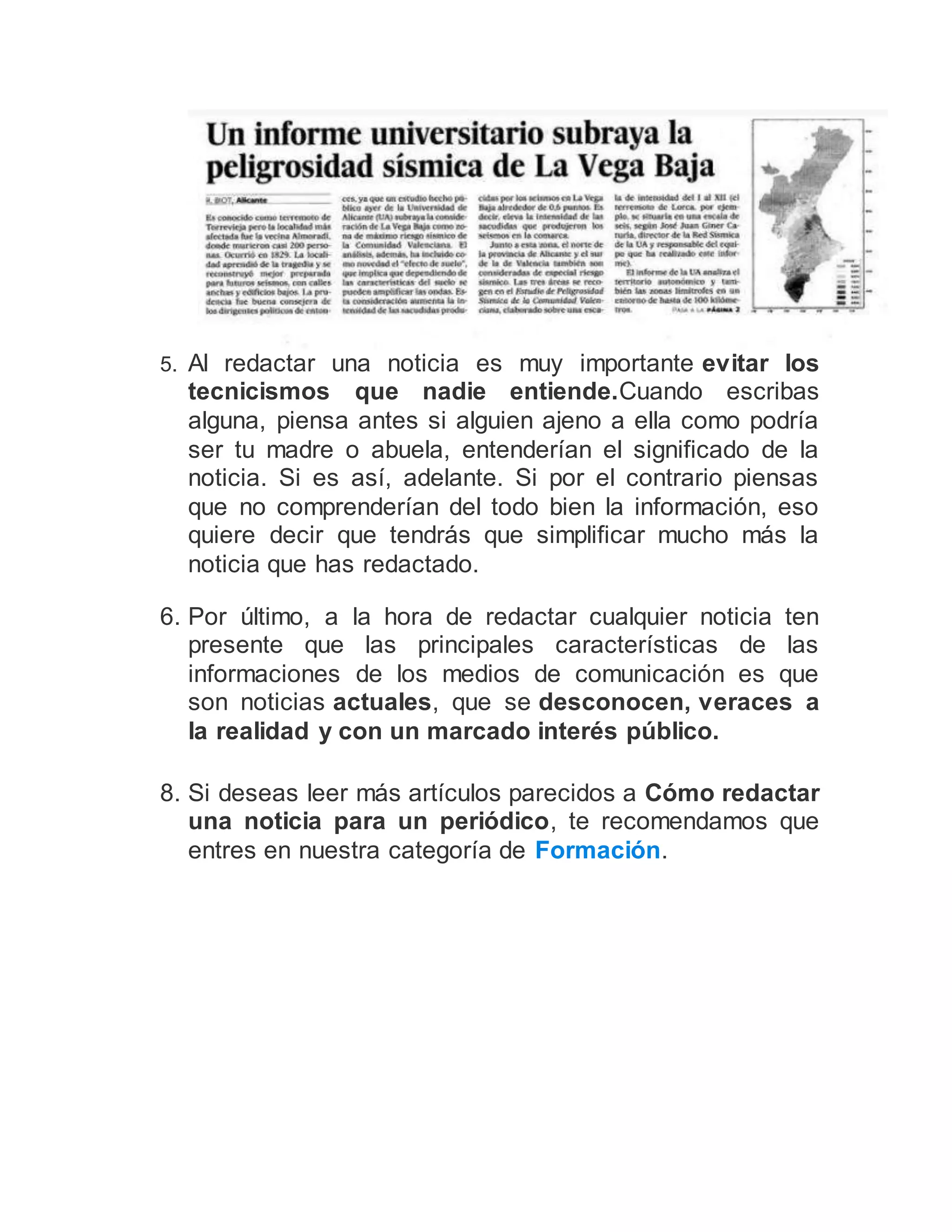 Cómo redactar una noticia para un periódico | DOCX