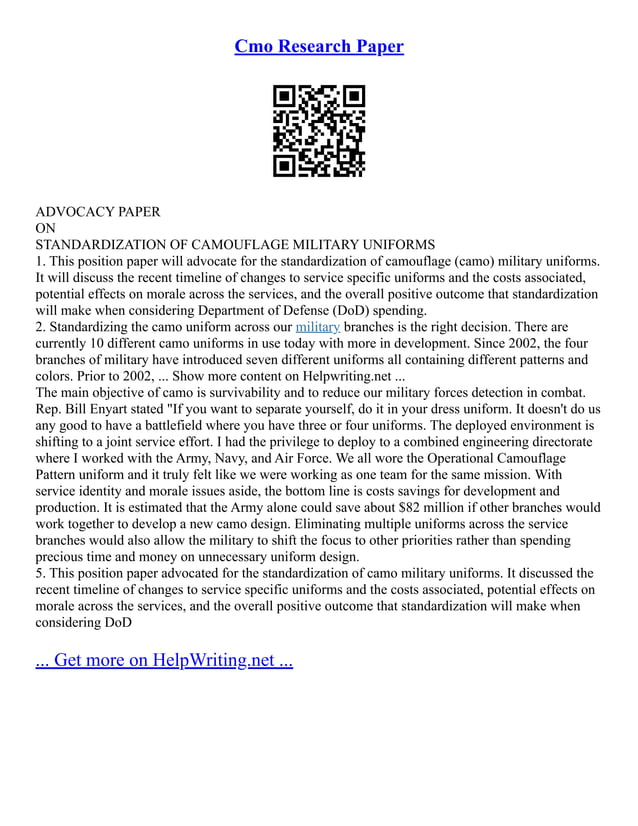 Cmo Research Paper | PDF