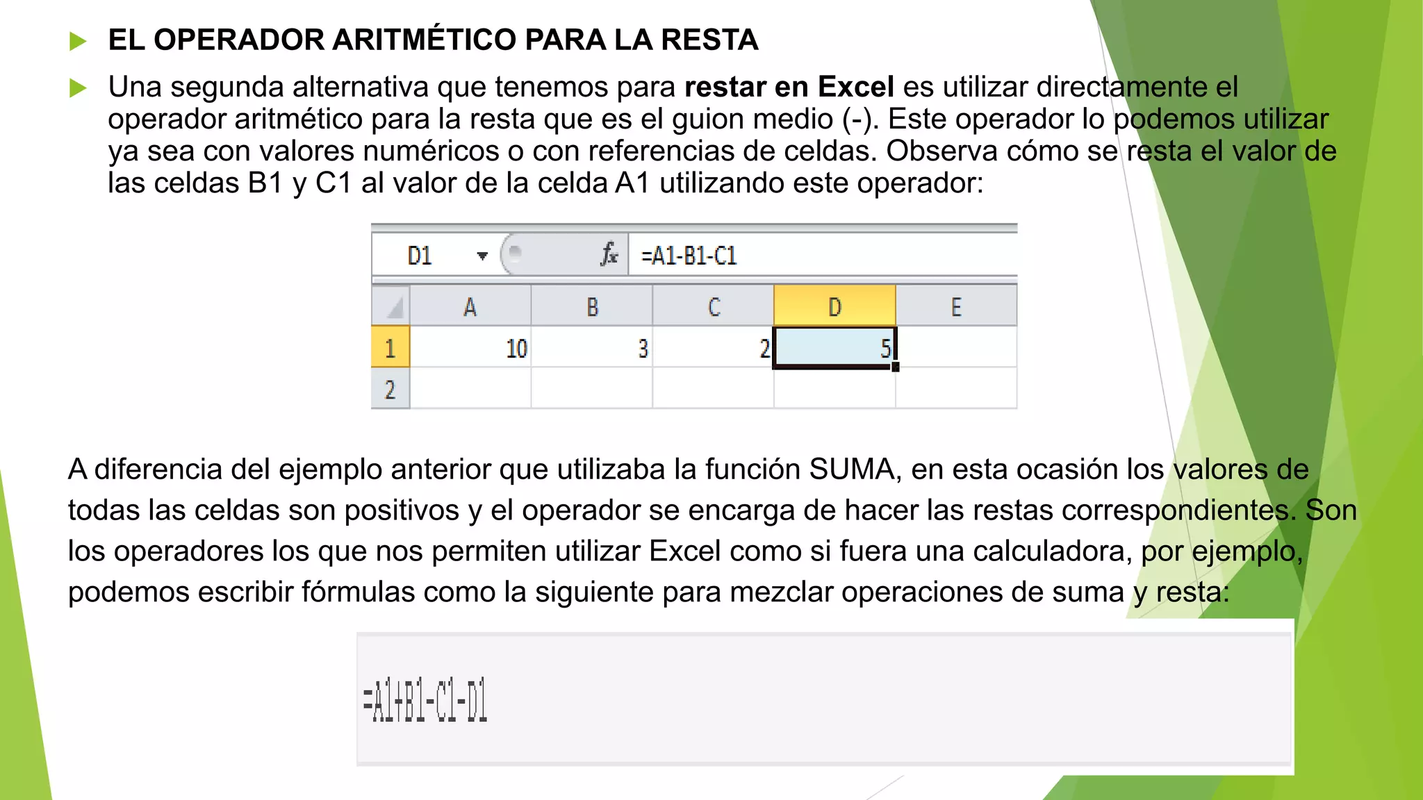 Cómo restar en excel | PPT
