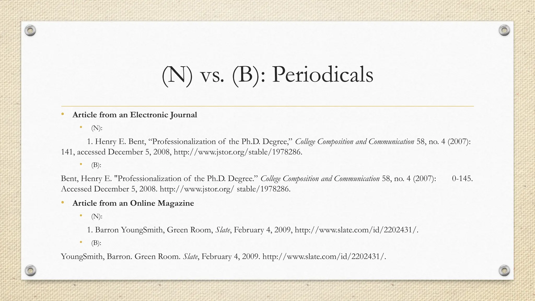 Chicago manual of style writing use on paper | PPT