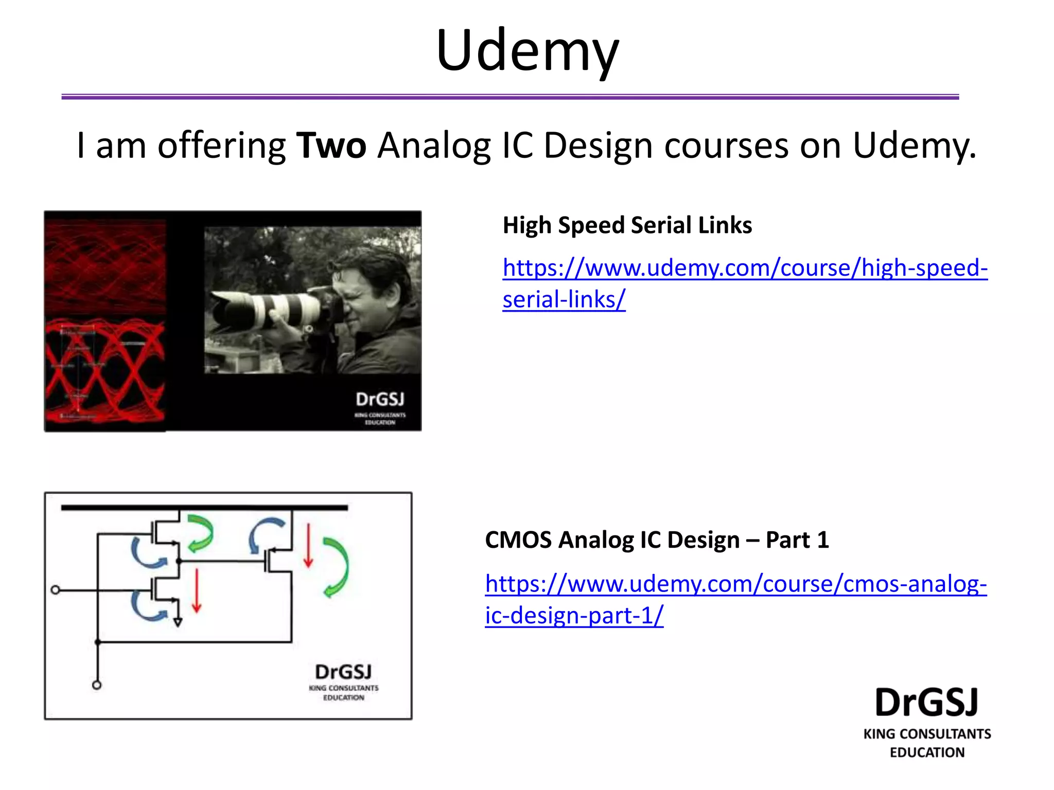 CMOS Analog IC design by Dr GS Javed - Refresher Course - Batch 1 | PPTX