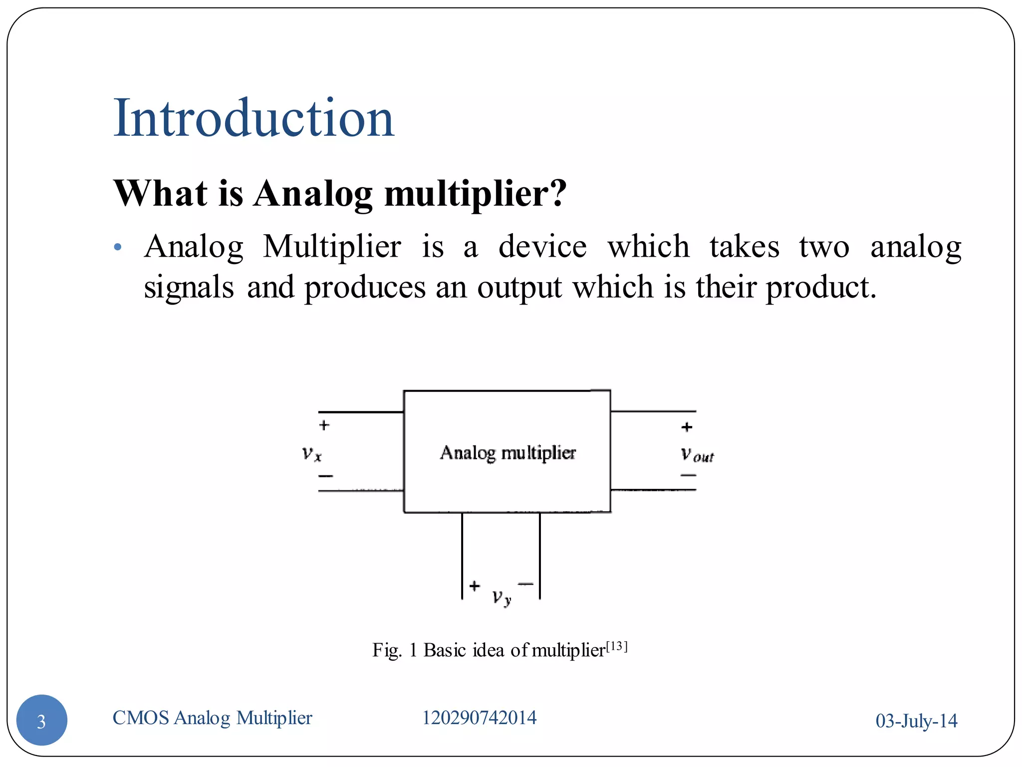 CMOS Analog Multiplier in Deep Sub-Micron Technology | PDF