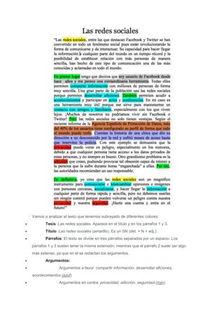 Cómo se elabora un texto argumentativo | DOCX