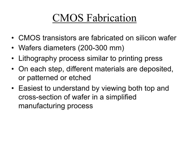 Cmos fabrication | PPTX