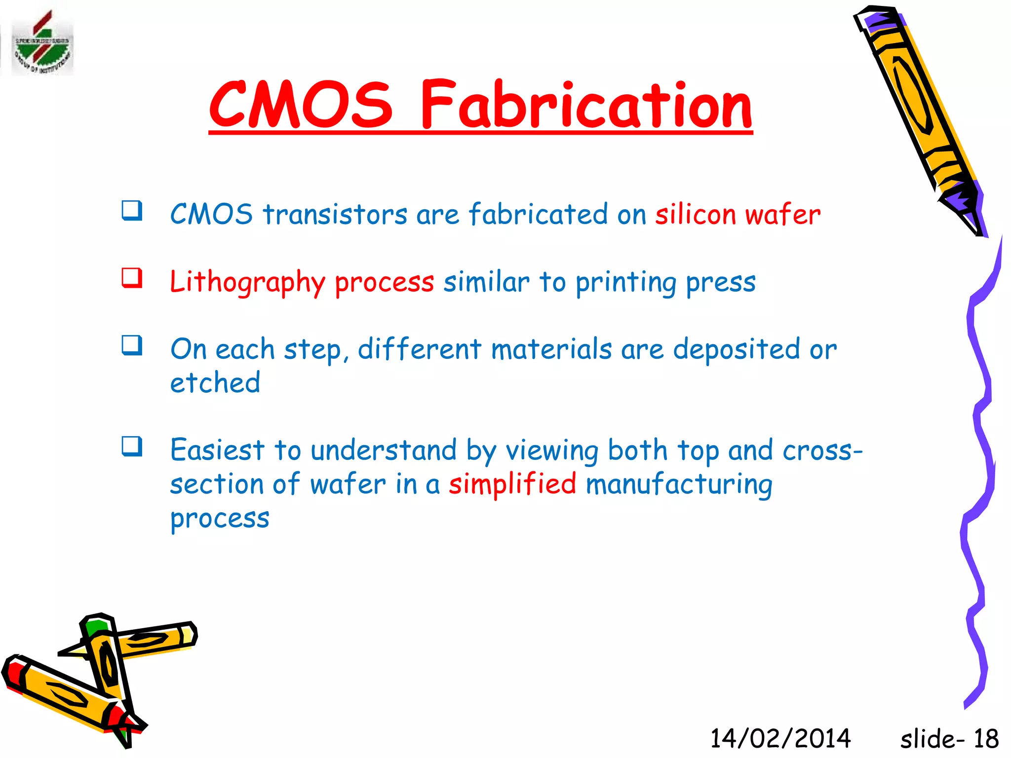 Cmos fabrication by suvayan samanta | PPT | Chemistry | Science