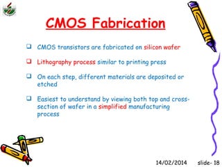 Cmos fabrication by suvayan samanta | PPT | Chemistry | Science