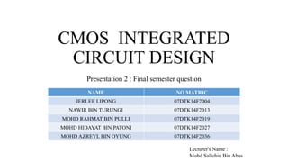 CMOS Final Jun2016 | PPTX | Consumer Electronics | Technology & Computing
