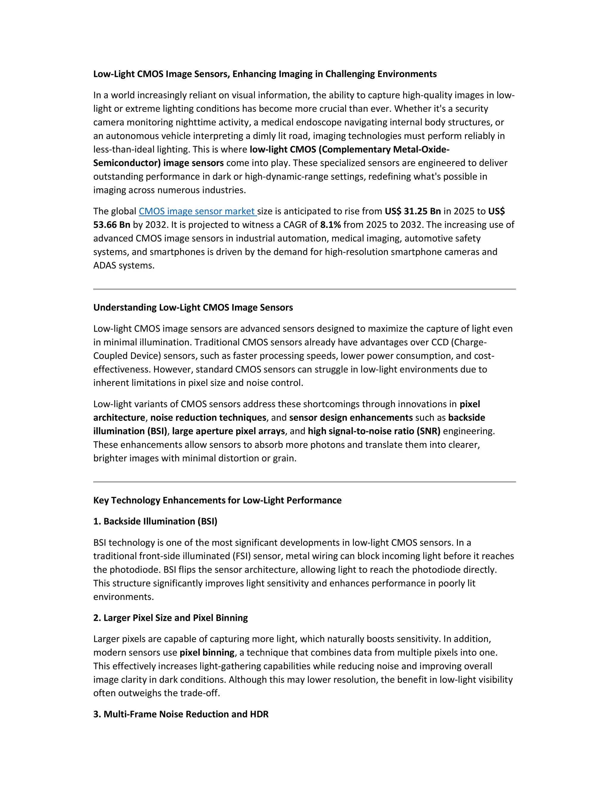 Low-Light CMOS Image Sensors, Enhancing Imaging in Challenging ...