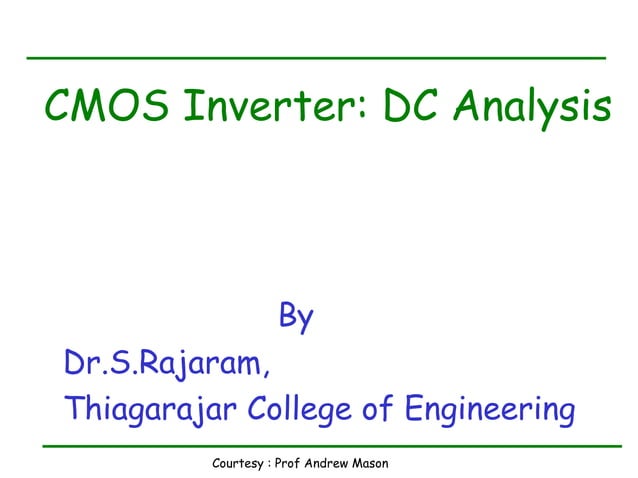 DC transfer characteristics of a CMOS inverter | PPT DC transfer characteristics of a CMOS inverter | PPT