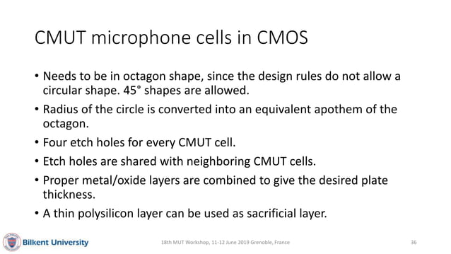 A CMUT Microphone Fabricated Using a CMOS Process | PPTX