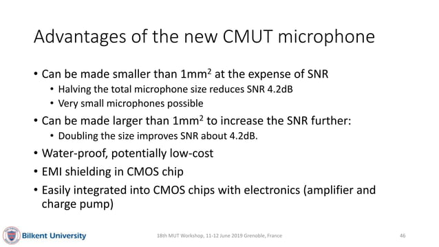 A CMUT Microphone Fabricated Using a CMOS Process | PPTX