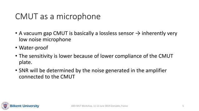 A CMUT Microphone Fabricated Using a CMOS Process | PPTX