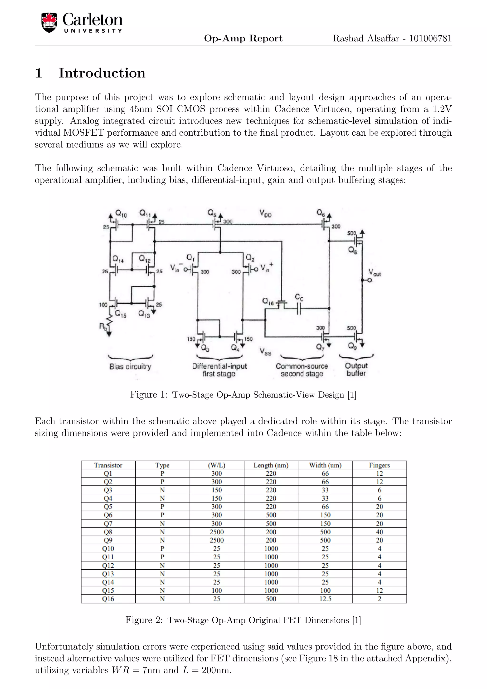 CMOS Operational Amplifier Design | PDF