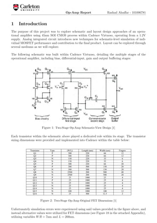 CMOS Operational Amplifier Design | PDF