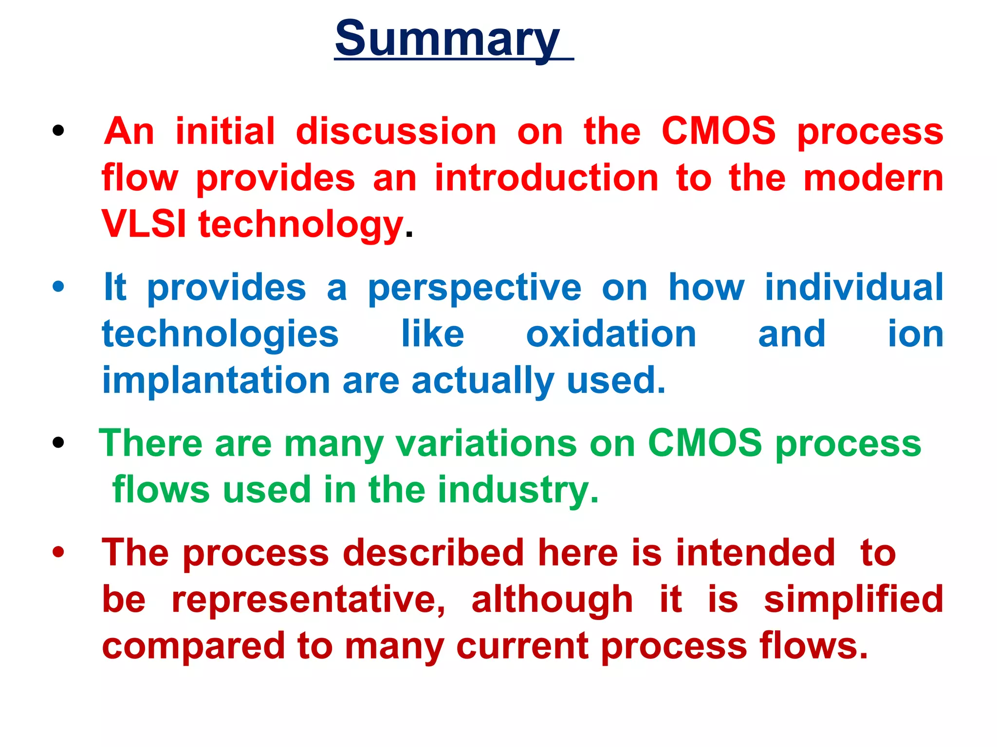 Cmos process flow