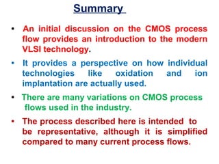 Cmos process flow | PPT