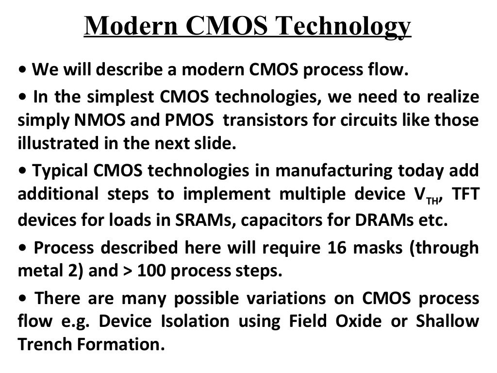 Cmos process flow