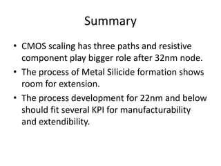 Cmos scaling on resistive component 2012 | PPTX
