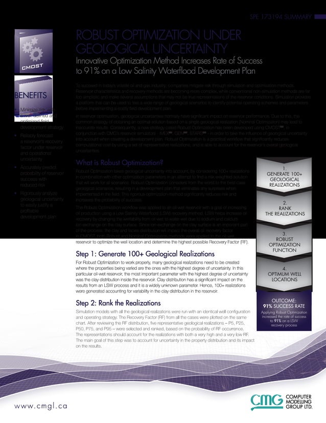 Robust Optimization Under Geological Uncertainty - Case Study by CMG | PDF