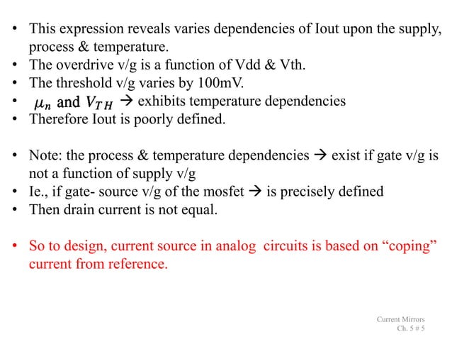 cmos Unit passive and active current mirrors 3 2023-24.ppt | Physics ...