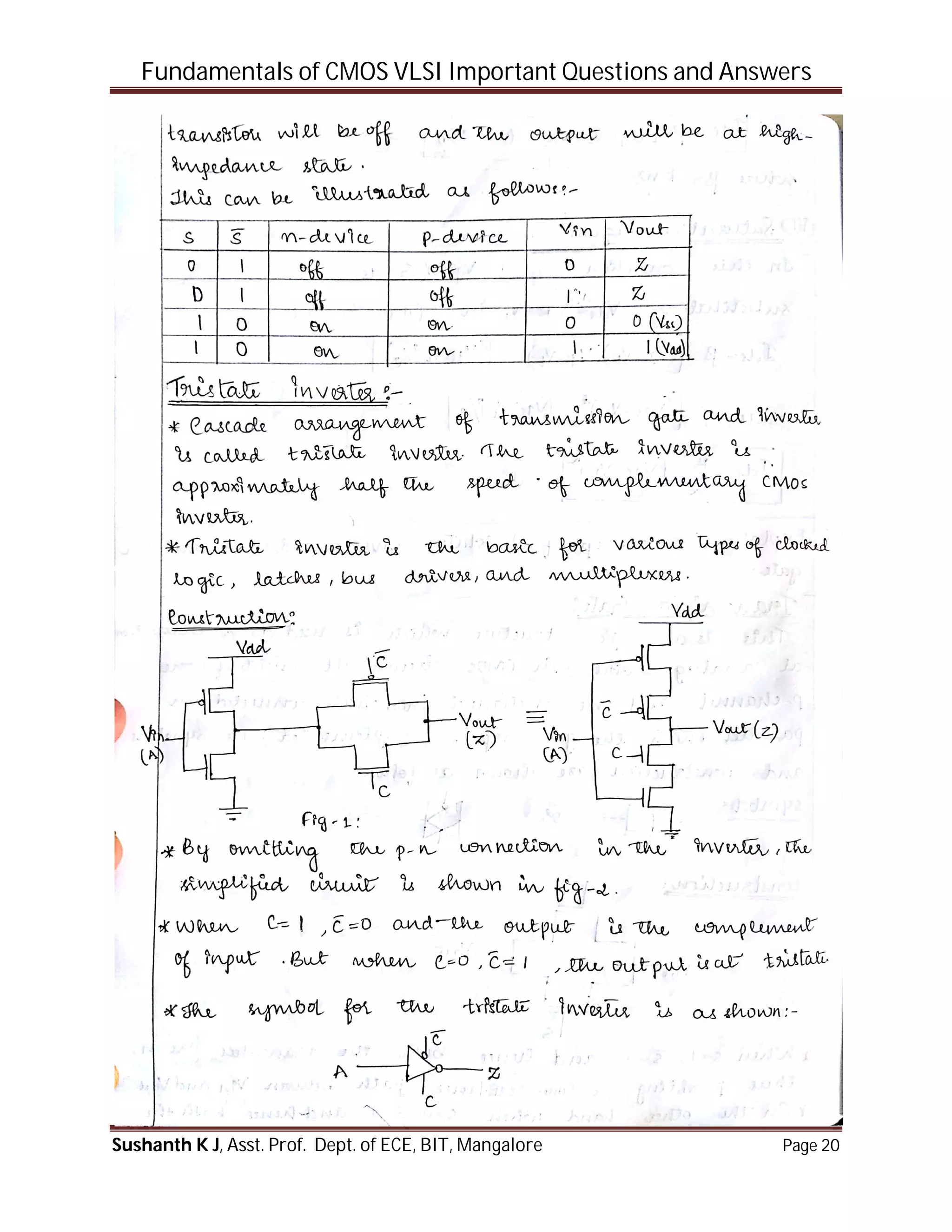 Fundamentals of CMOS VLSI Assignment questions with answers | PDF