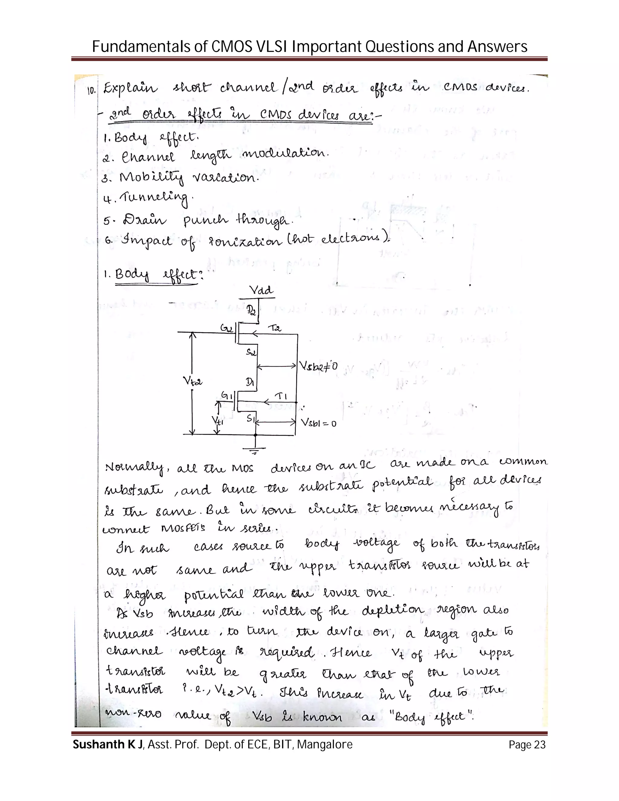 Fundamentals of CMOS VLSI Assignment questions with answers | PDF | Technology & Computing