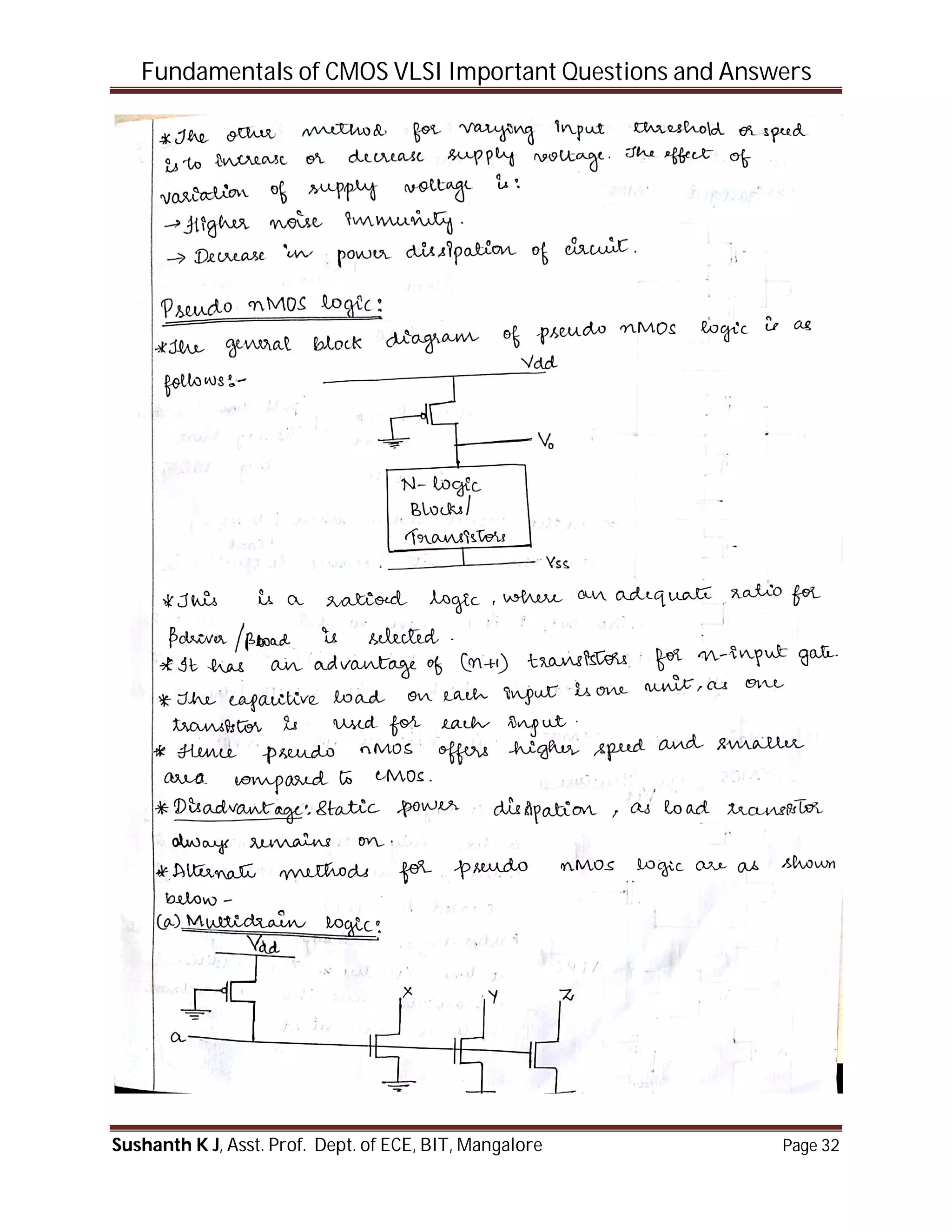 Fundamentals of CMOS VLSI Assignment questions with answers | PDF | Technology & Computing