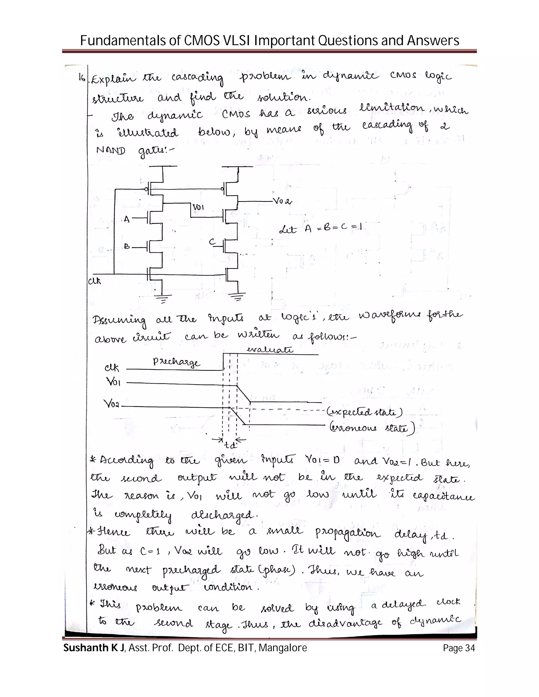 Fundamentals of CMOS VLSI Assignment questions with answers | PDF | Technology & Computing