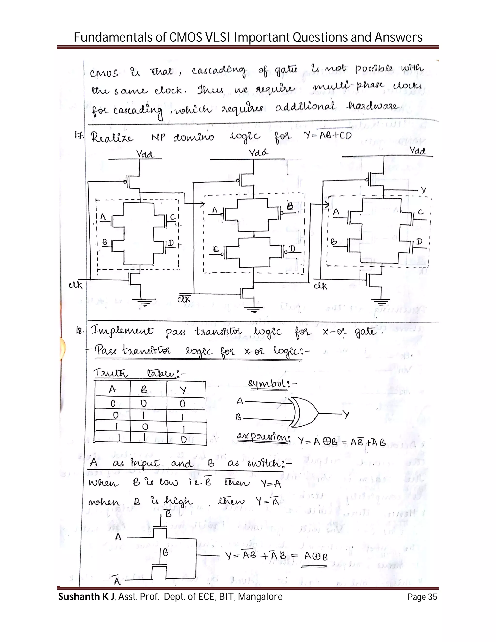 Fundamentals of CMOS VLSI Assignment questions with answers | PDF | Technology & Computing
