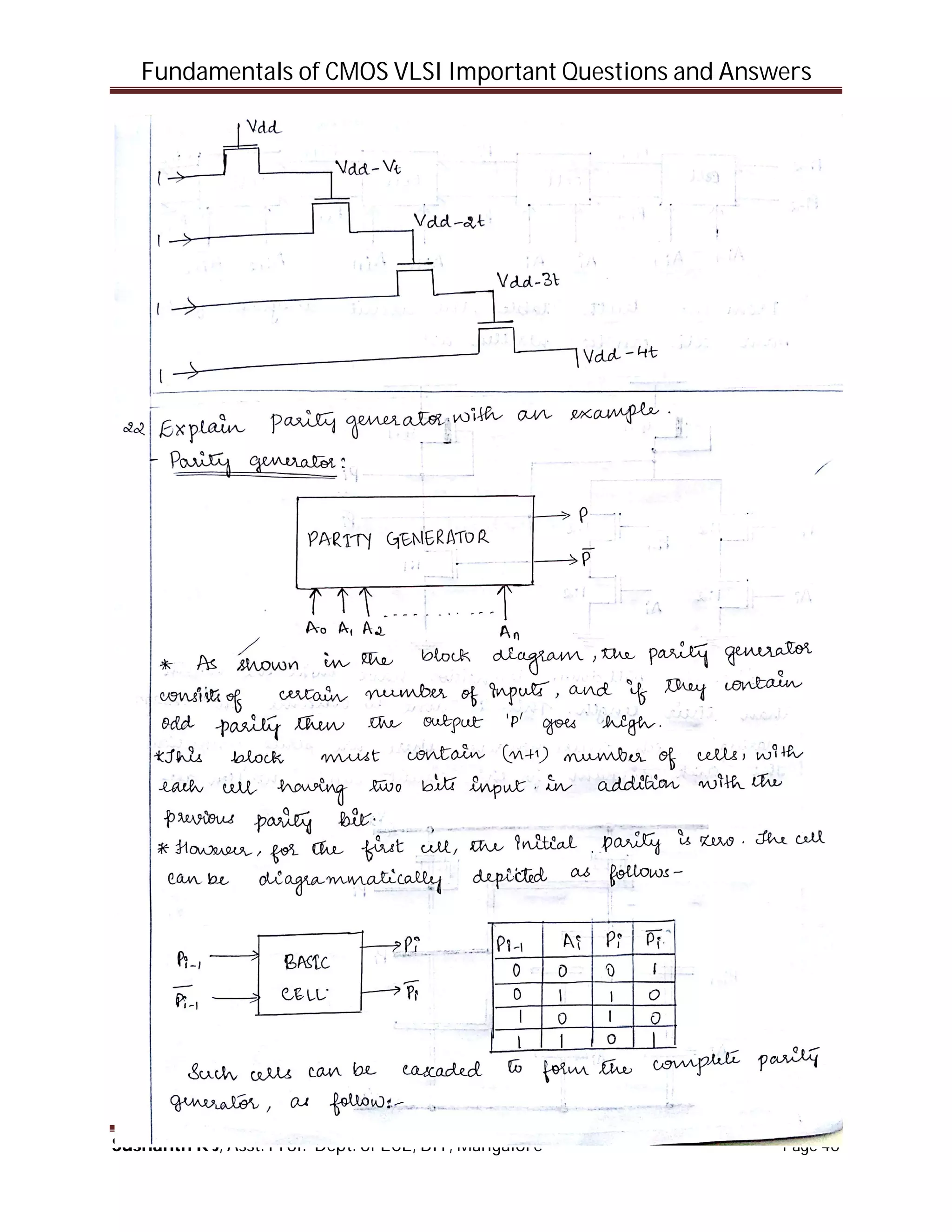 Fundamentals of CMOS VLSI Assignment questions with answers | PDF | Technology & Computing