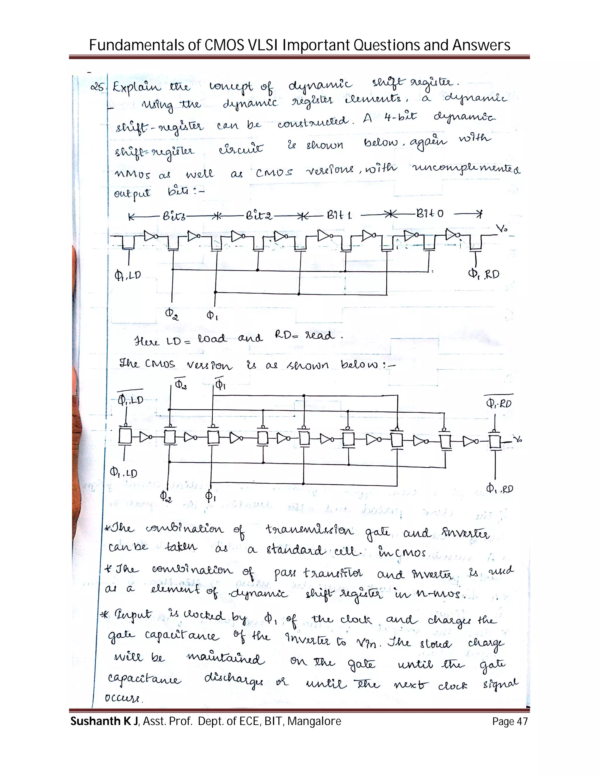 Fundamentals of CMOS VLSI Assignment questions with answers | PDF | Technology & Computing