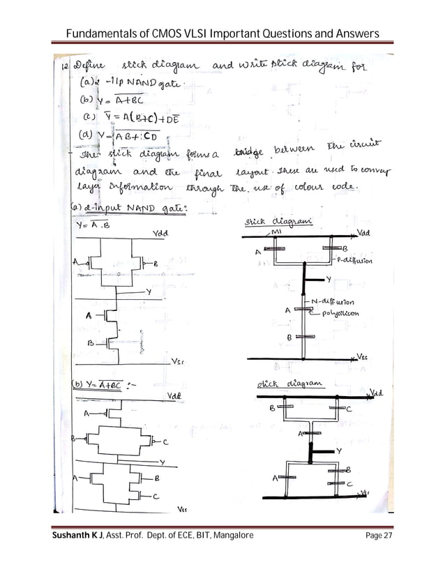 Fundamentals of CMOS VLSI Assignment questions with answers | PDF | Technology & Computing