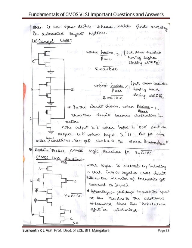 Fundamentals of CMOS VLSI Assignment questions with answers | PDF | Technology & Computing