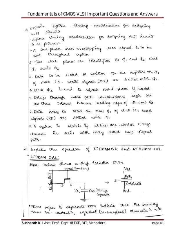 Fundamentals of CMOS VLSI Assignment questions with answers | PDF | Technology & Computing