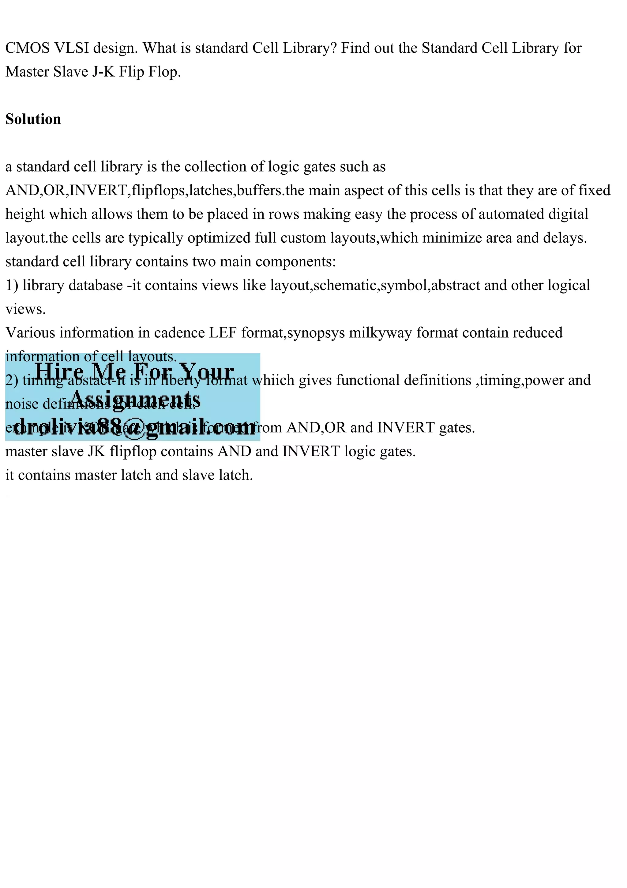 CMOS VLSI design. What is standard Cell Library Find out the Standa.pdf