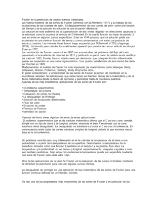 aplicaciones de las series de fourier | DOCX