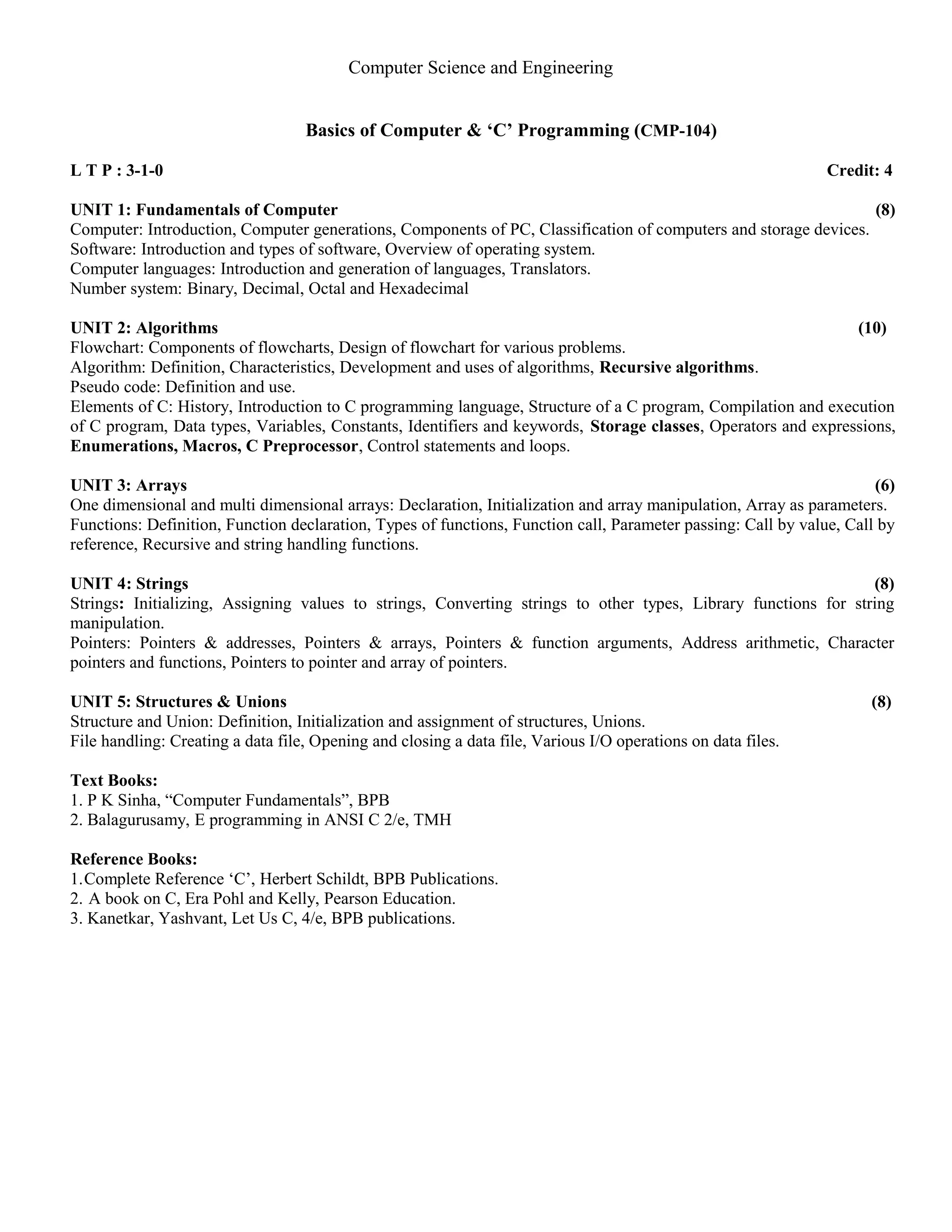 Cmp 104 | DOC | Programming Languages | Computing