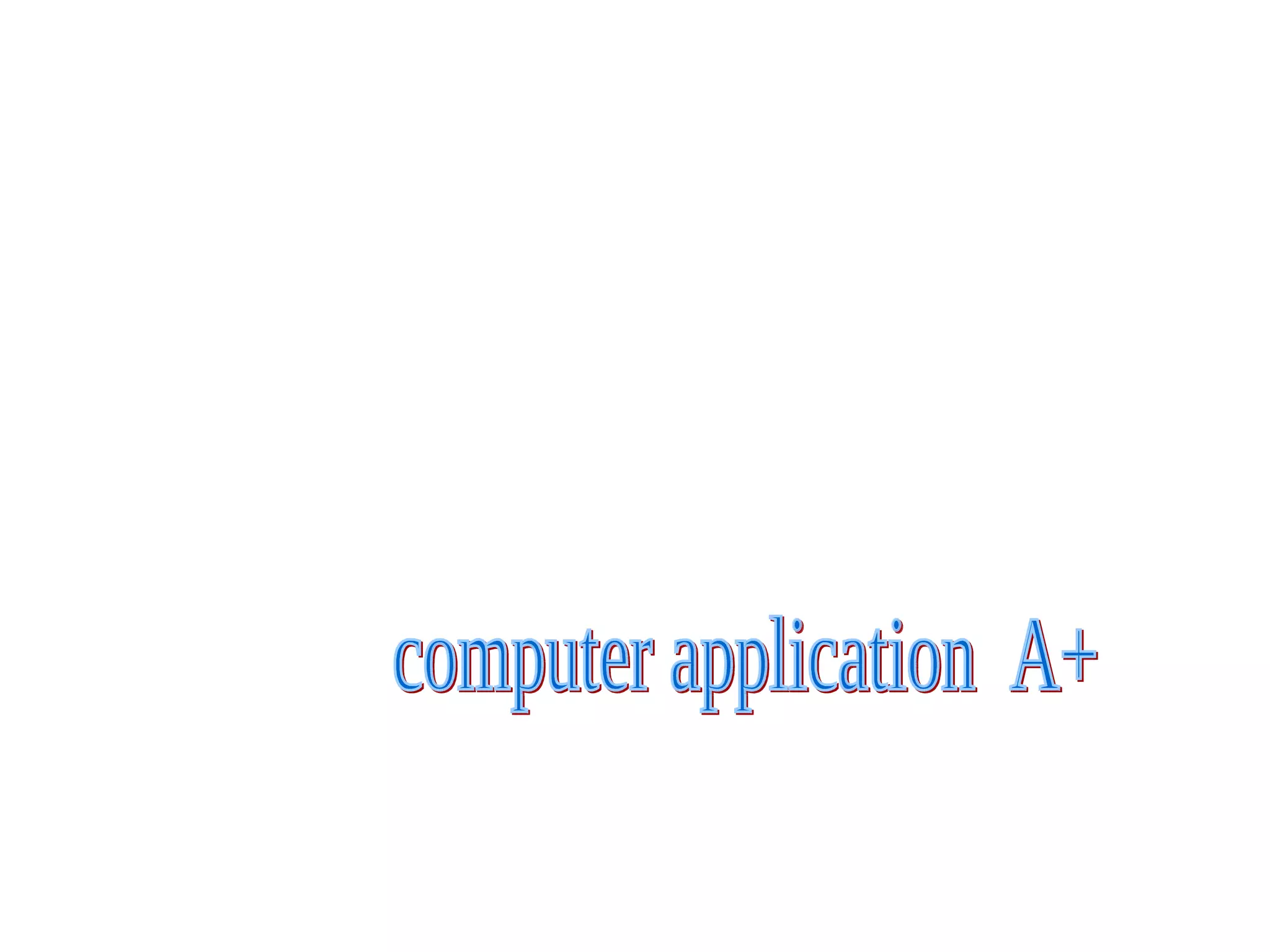 Computer application | PPT