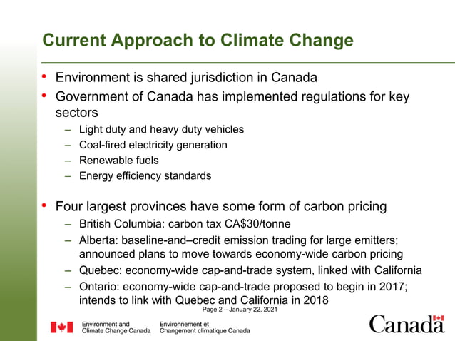 Role of carbon pricing in achieving NDC objectives: Canada’s ...