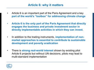 Status on the Implementation of Article 6 of the Paris Agreement ...
